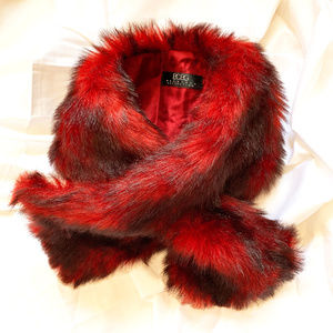 BCBGMaxAzria | Accessories | Bcbg Red Highest Quality Faux Fur Scarf ...